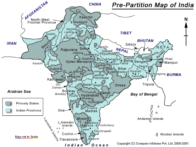 Migration From India Pakistan Partition Map Partition Map After 1947.